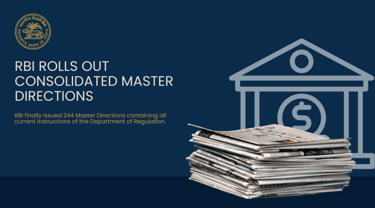 RBI Rolls out consolidated Master Directions - SNG & Partners